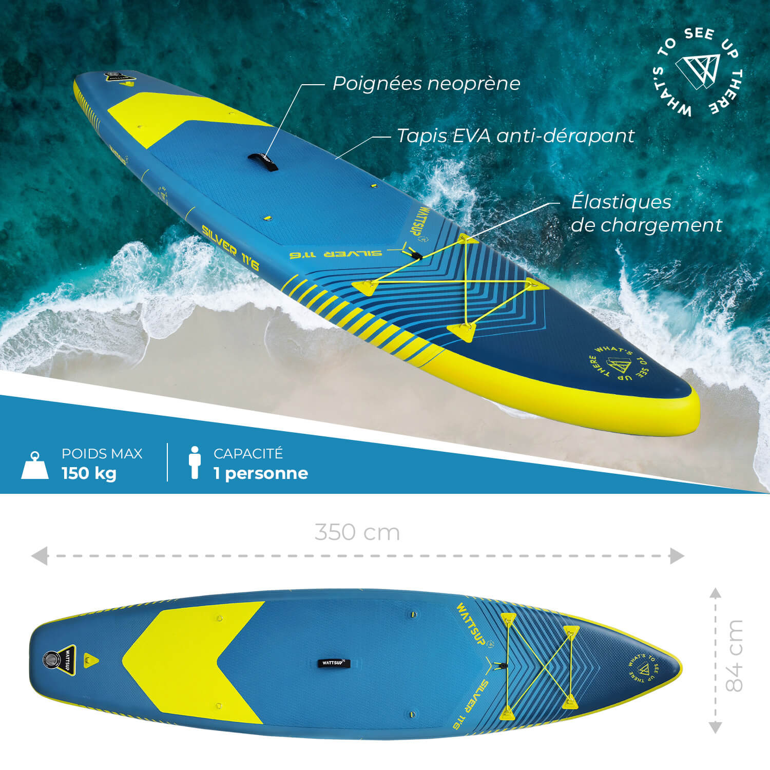 Stand Up Paddle WattSUP Silver 11'6" | WattSUP